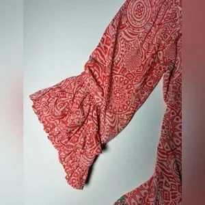 Uncle Frank | Dresses | Uncle Frank Large Coral Pink Embroidered Boho ...